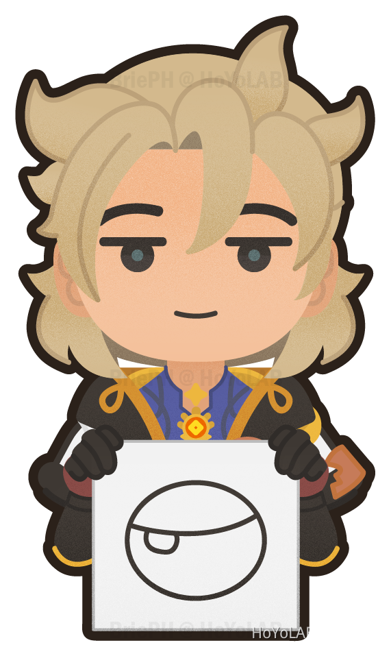 Albedo Sticker - "Kaeya in Three Strokes" Genshin Impact | HoYoLAB