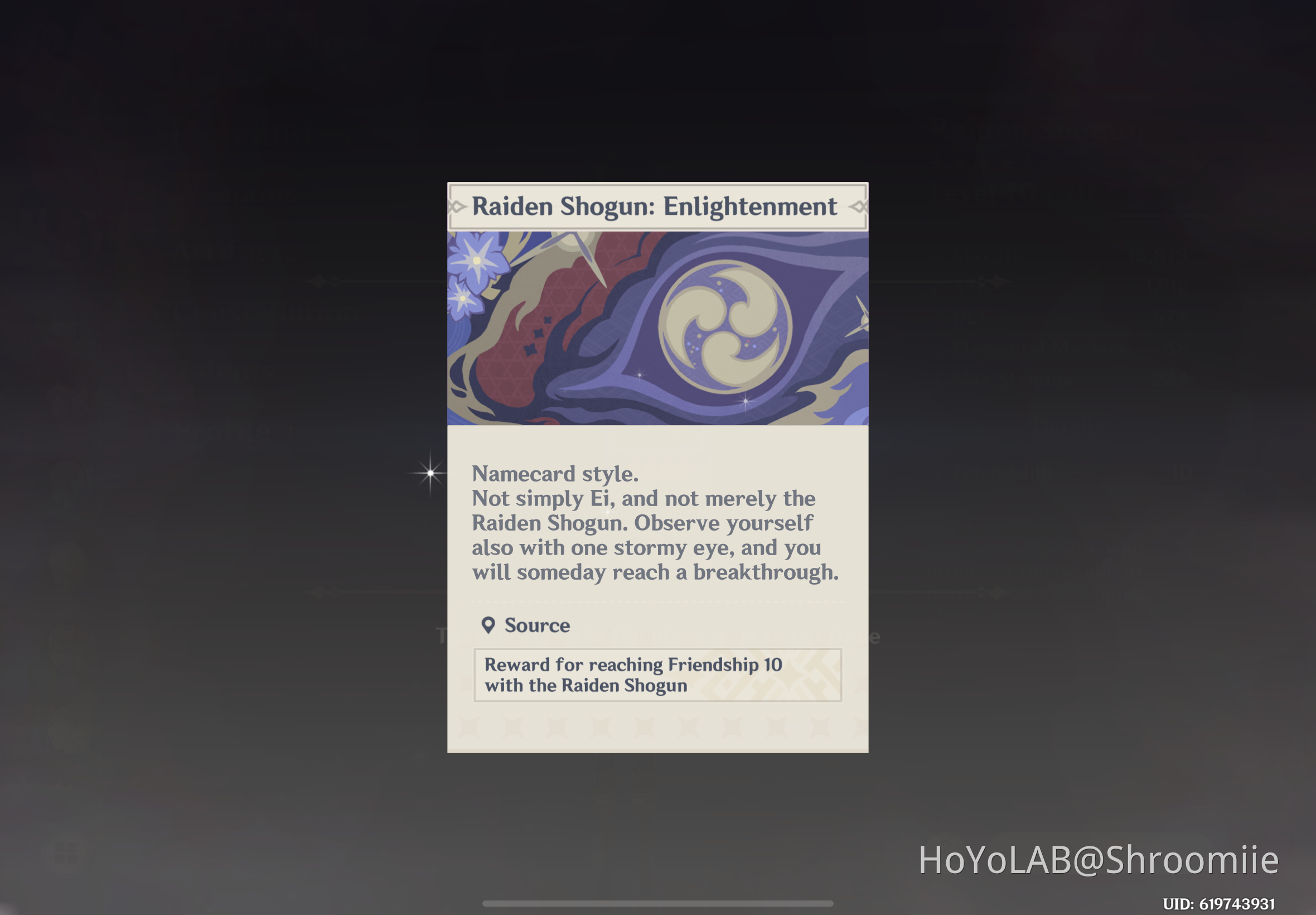 I finally got Raiden Shogun Namecardddd Genshin Impact | HoYoLAB