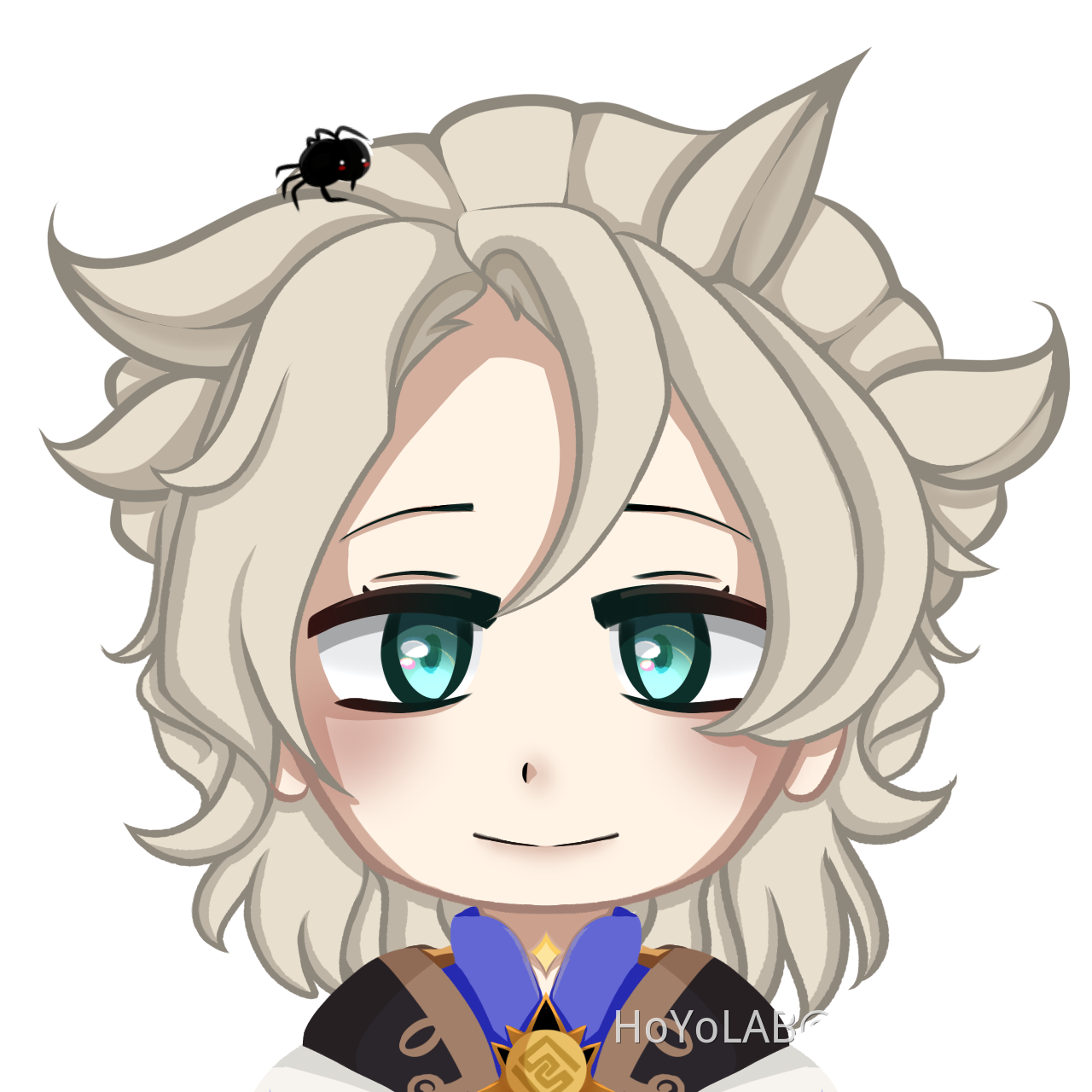 Albedo Sticker - Ricotta (Cute Spider and Albedo chillin’) Genshin ...