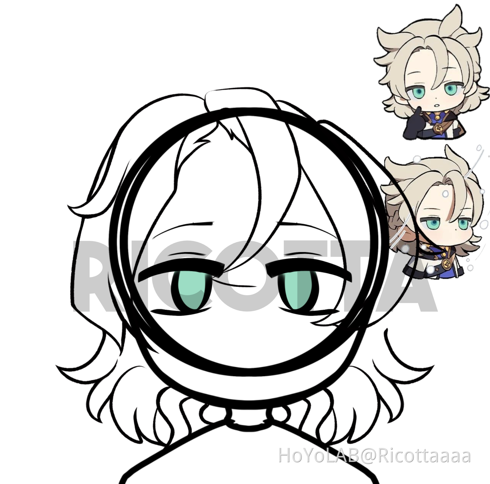 Albedo Sticker - Ricotta (Cute Spider and Albedo chillin’) | Genshin ...