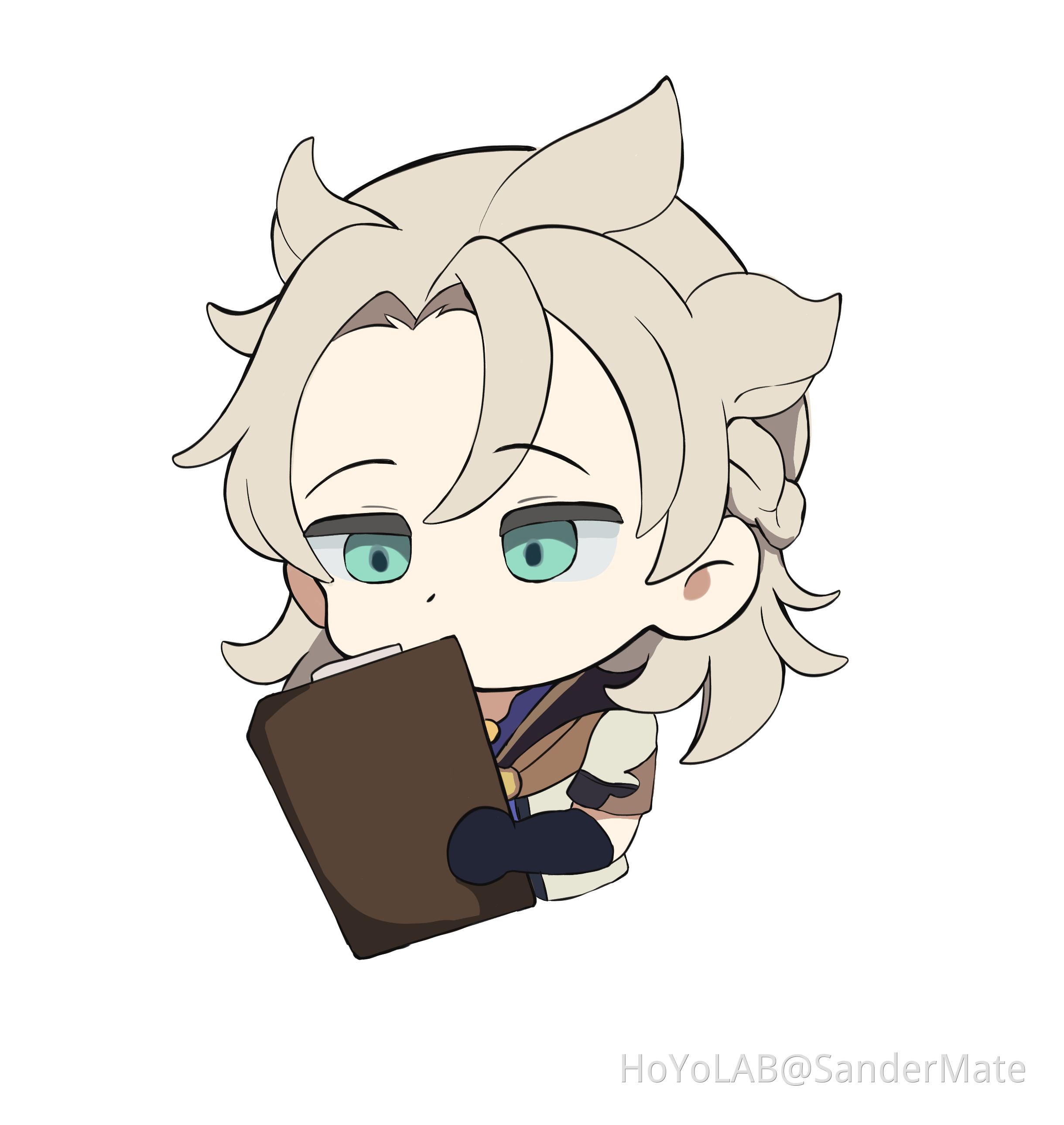 Looking at notes -Albedo emoji Genshin Impact | HoYoLAB