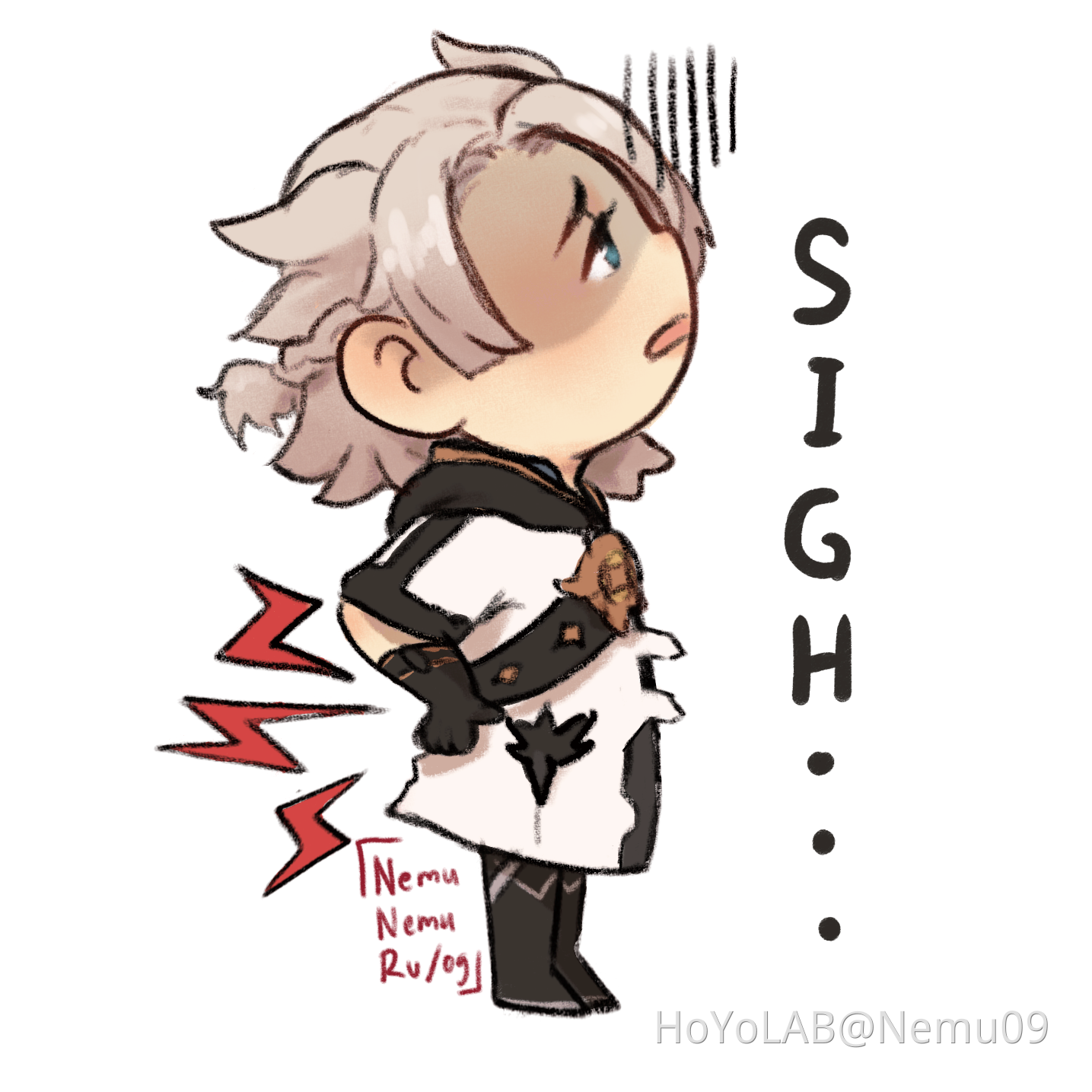 Albedo Sticker - Back pain Genshin Impact | HoYoLAB