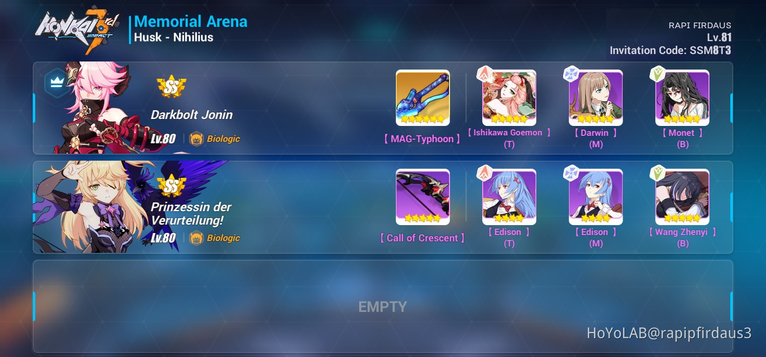 Husk Nihilius Rank SSS | Honkai Impact 3rd | HoYoLAB