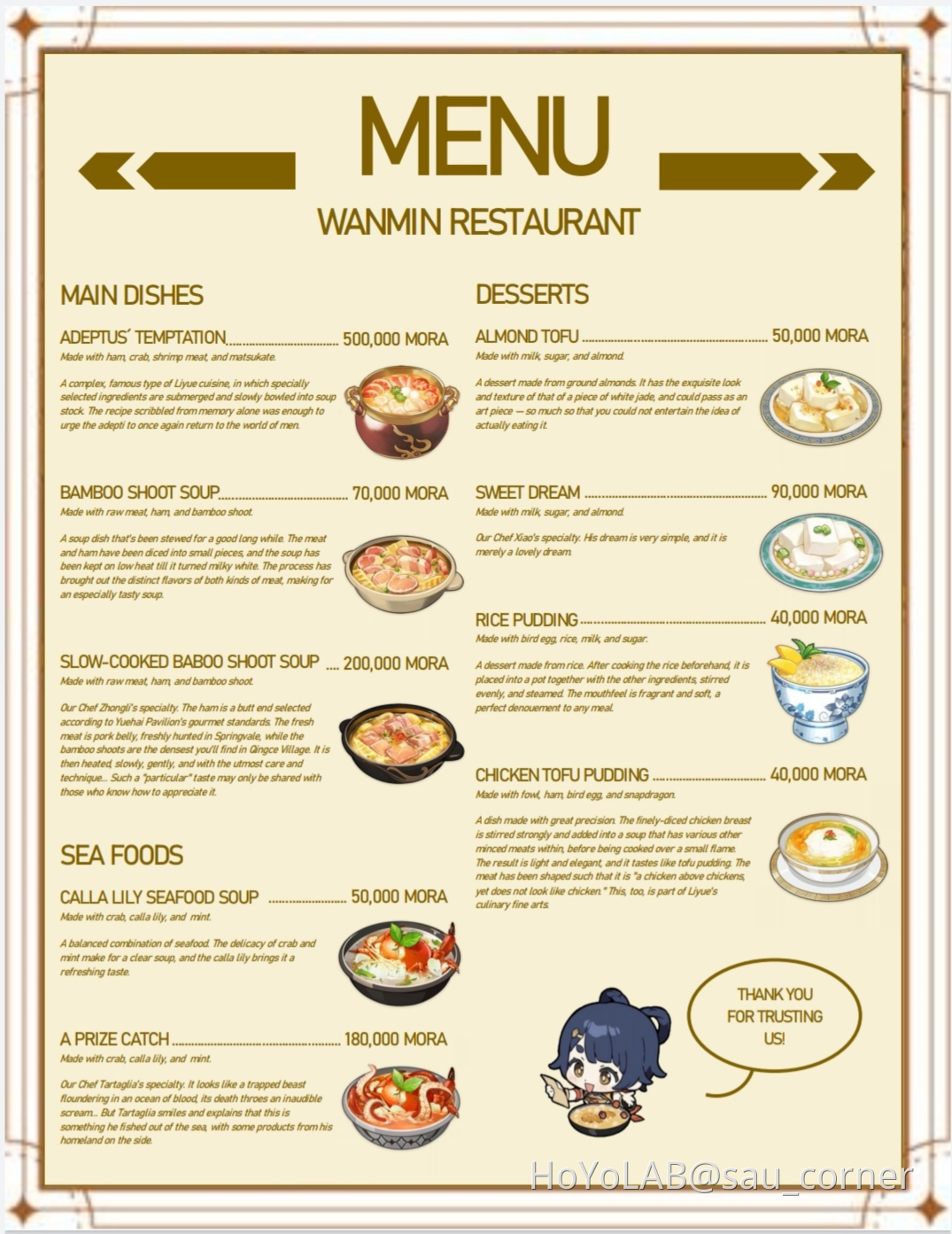 Wanmin Restaurant Menu Genshin Impact | HoYoLAB