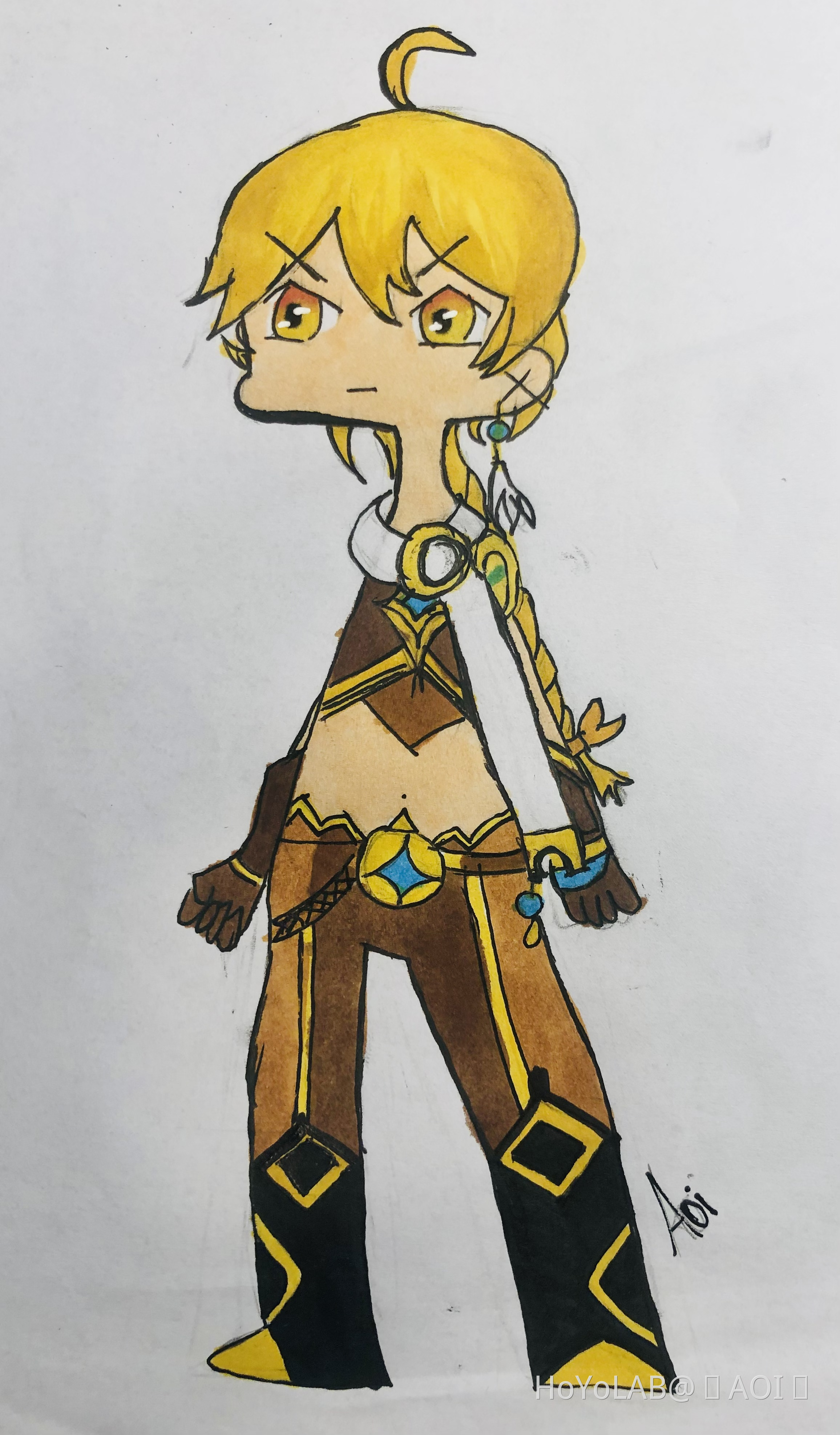 Aether drawing Genshin Impact | HoYoLAB