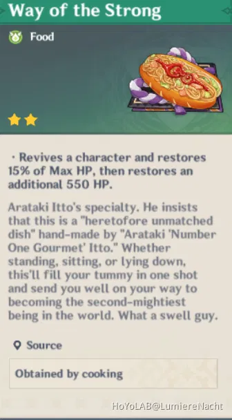 Arataki Itto Special Dish Genshin Impact | HoYoLAB