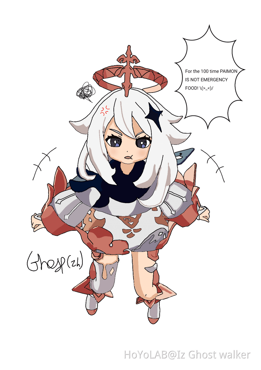 Paimon Emergency Food Sticker (Genshin Impact), Cute Anime Chibi ...