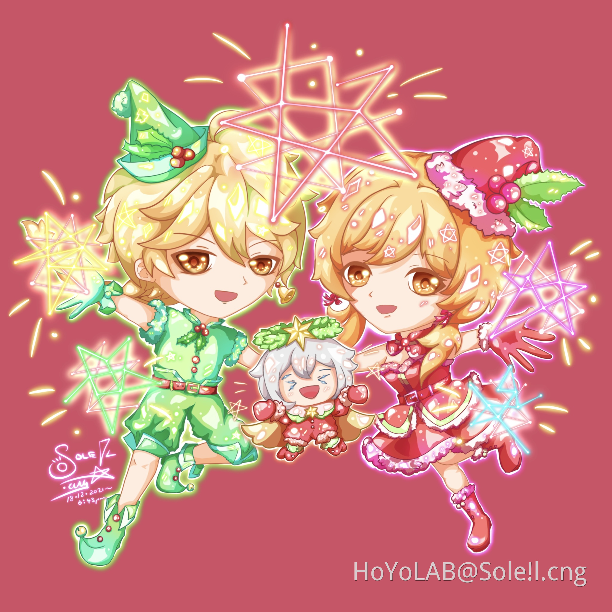 Aether, Lumine & Paimon | 空、蛍＆パイモン Christmas Miracle | クリスマスの奇跡 Genshin ...
