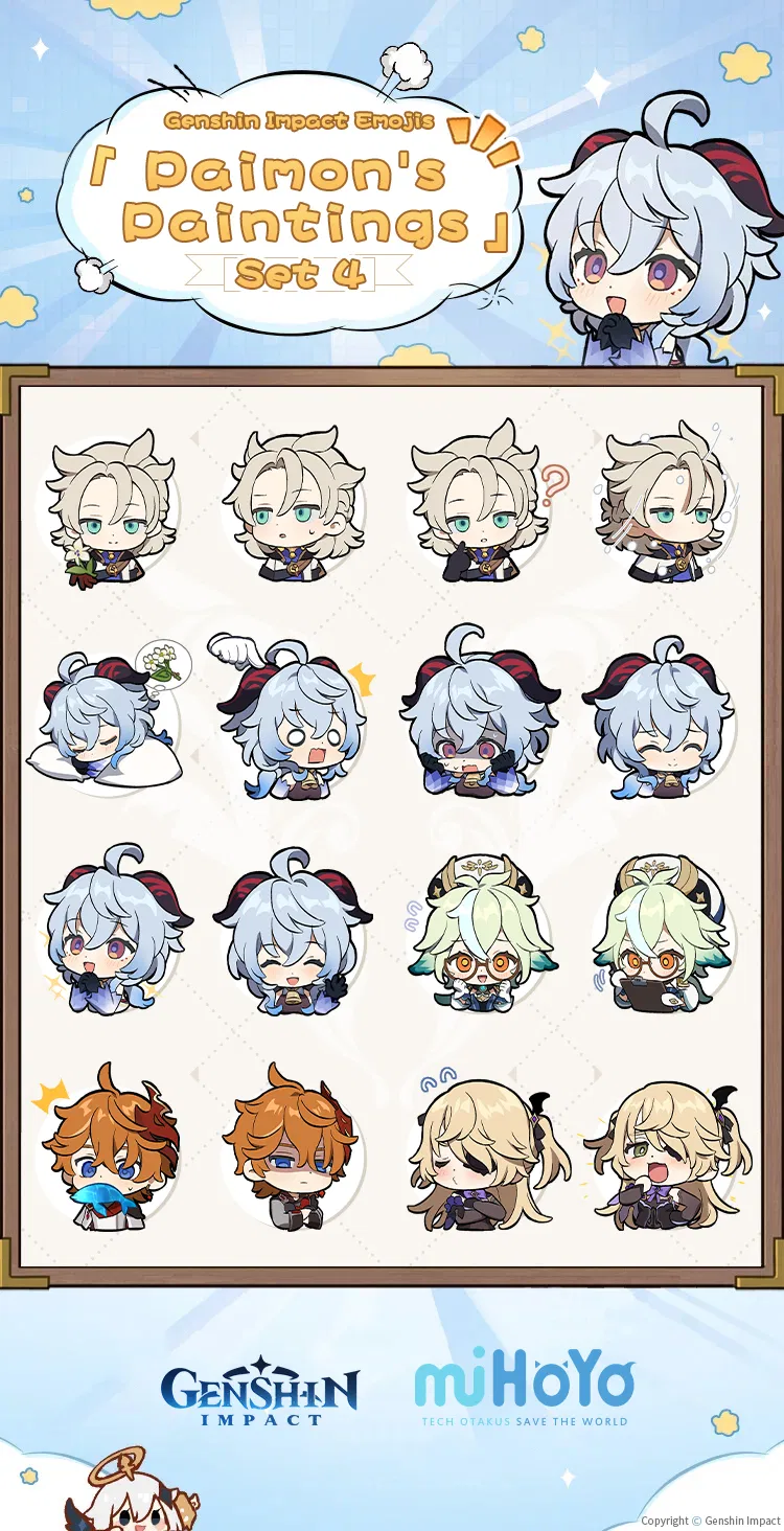 Genshin Impact ｜ Paimon's Paintings IV Emojis Now Available! Genshin ...