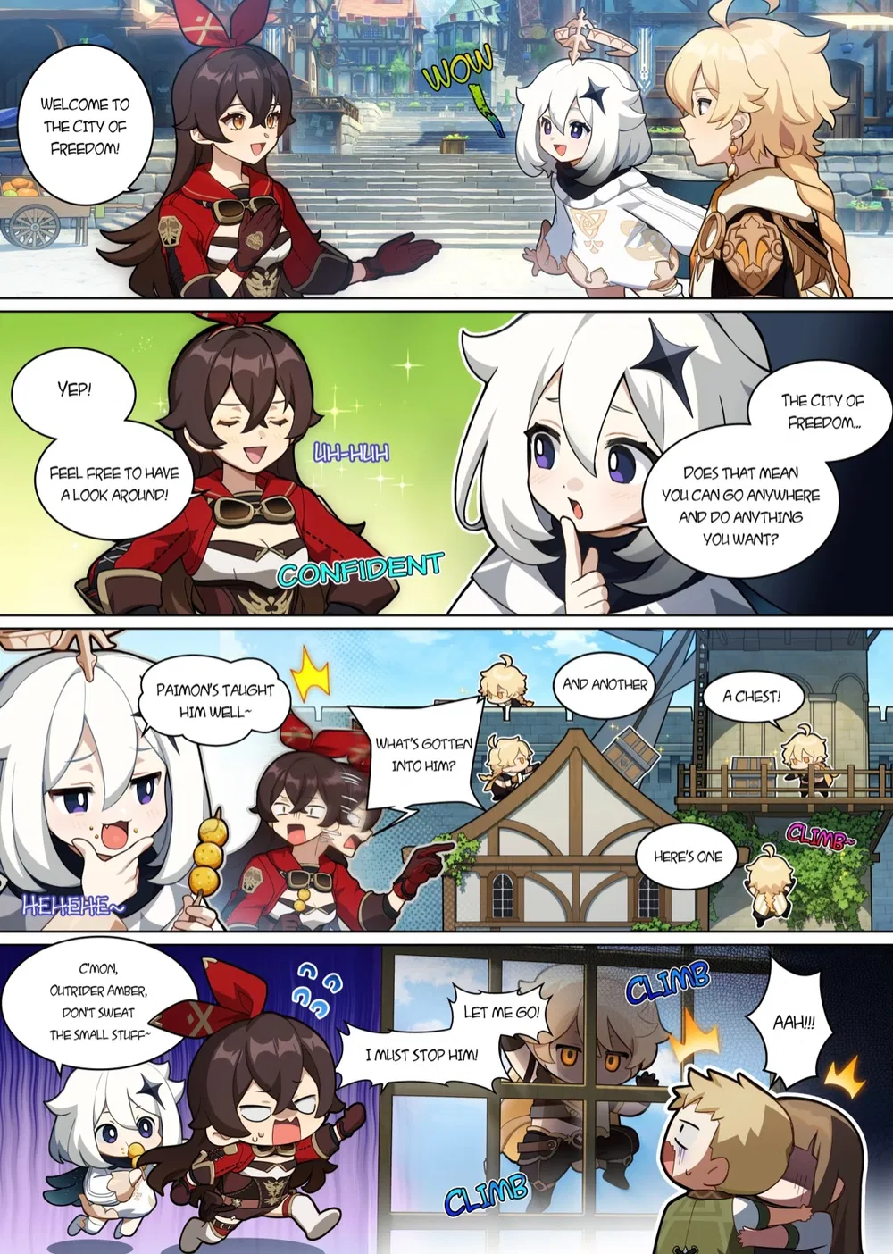 Some Amba moments from official comics Genshin Impact | HoYoLAB