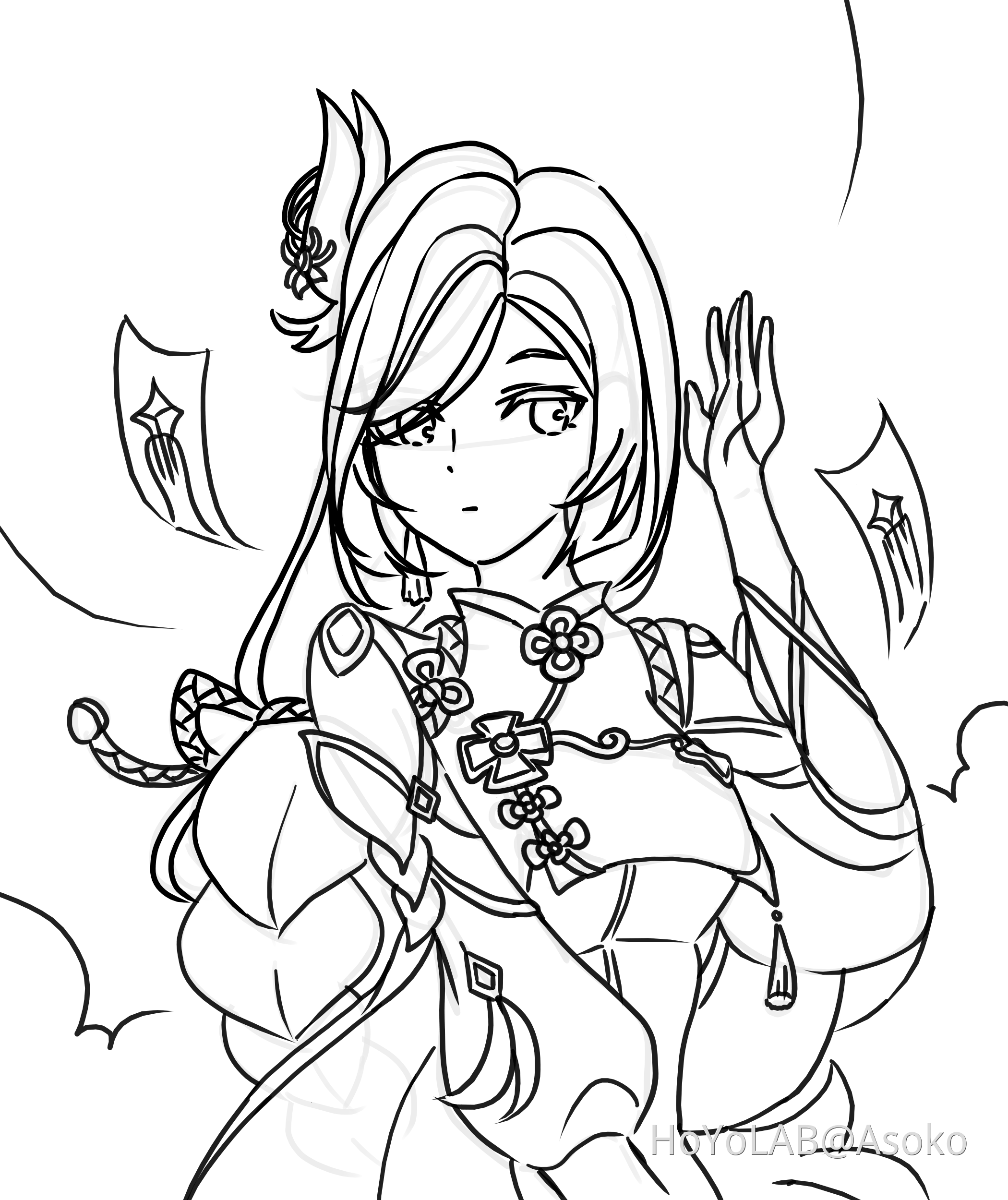 Shenhe sketch 🕊 Genshin Impact | HoYoLAB