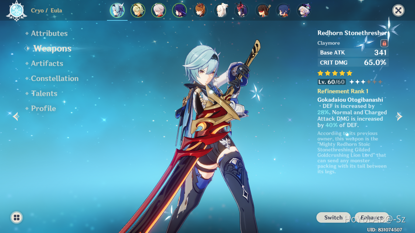 i got itto's weapon today but no itto only eula, currently 3 pity on ...