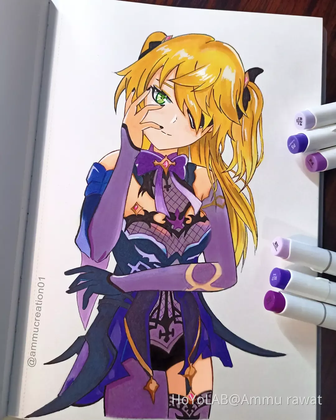 my fischl drawing 💜 Genshin Impact | HoYoLAB