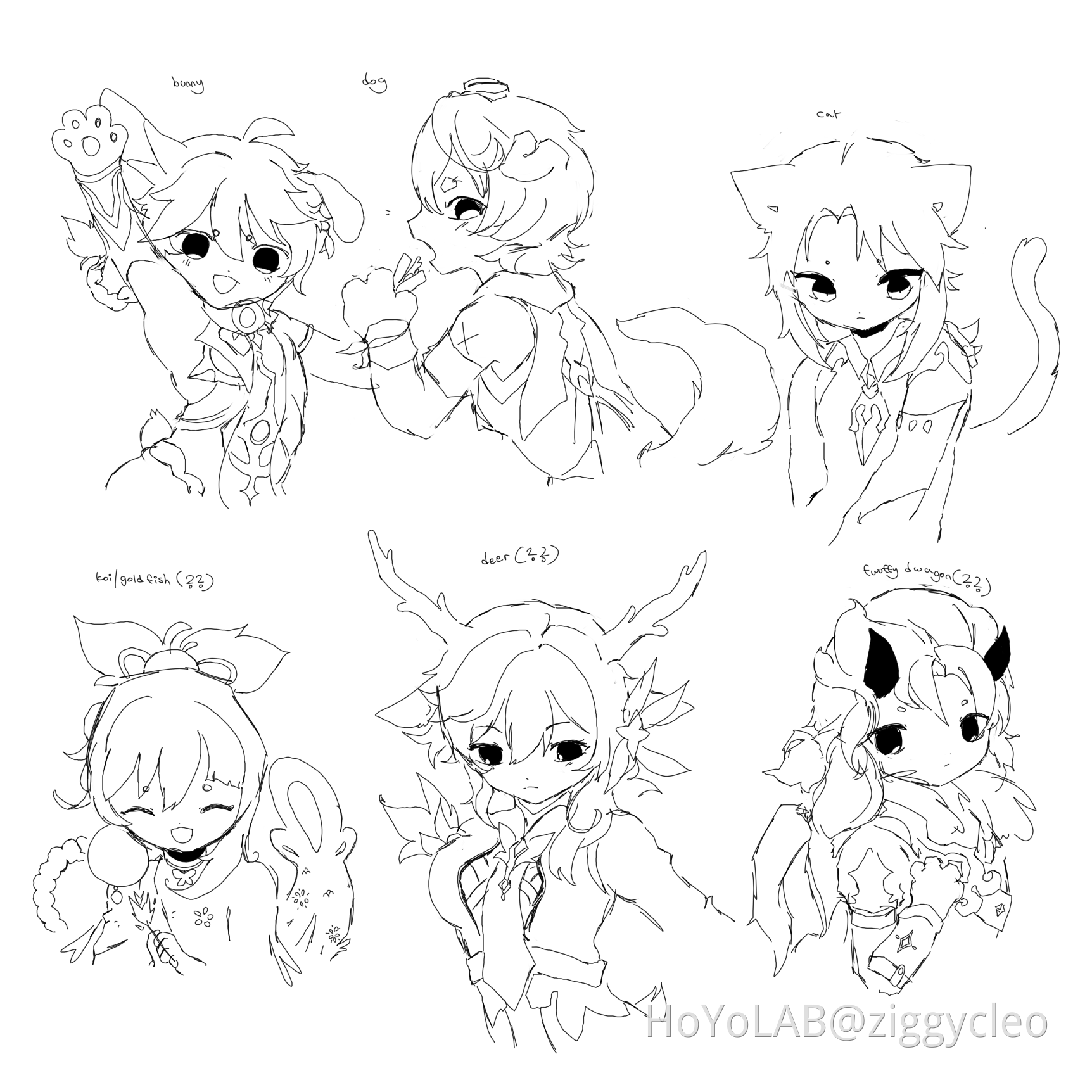 art wip of my mains in Genshin Genshin Impact | HoYoLAB