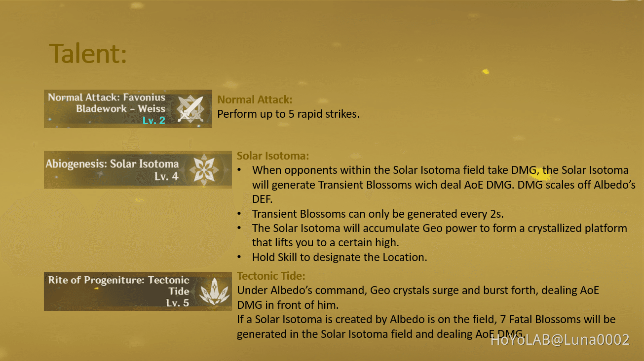 Albedo Guide Genshin Impact | HoYoLAB