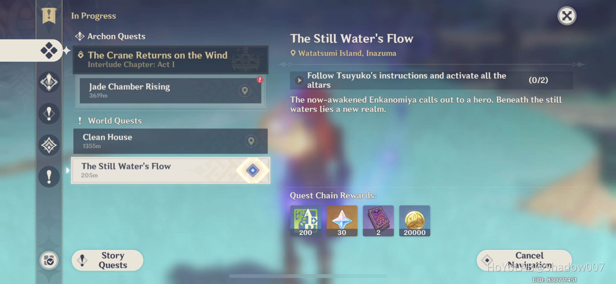 World Quest The Still Water's Flow Genshin Impact | HoYoLAB