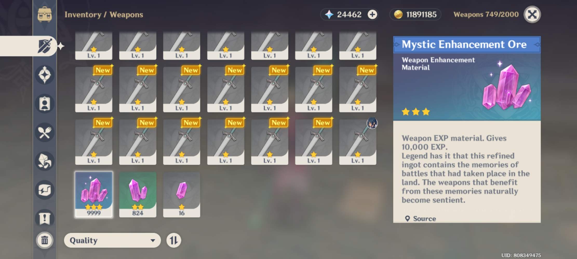 9999 Mystic Enhancement Ore Genshin Impact | HoYoLAB