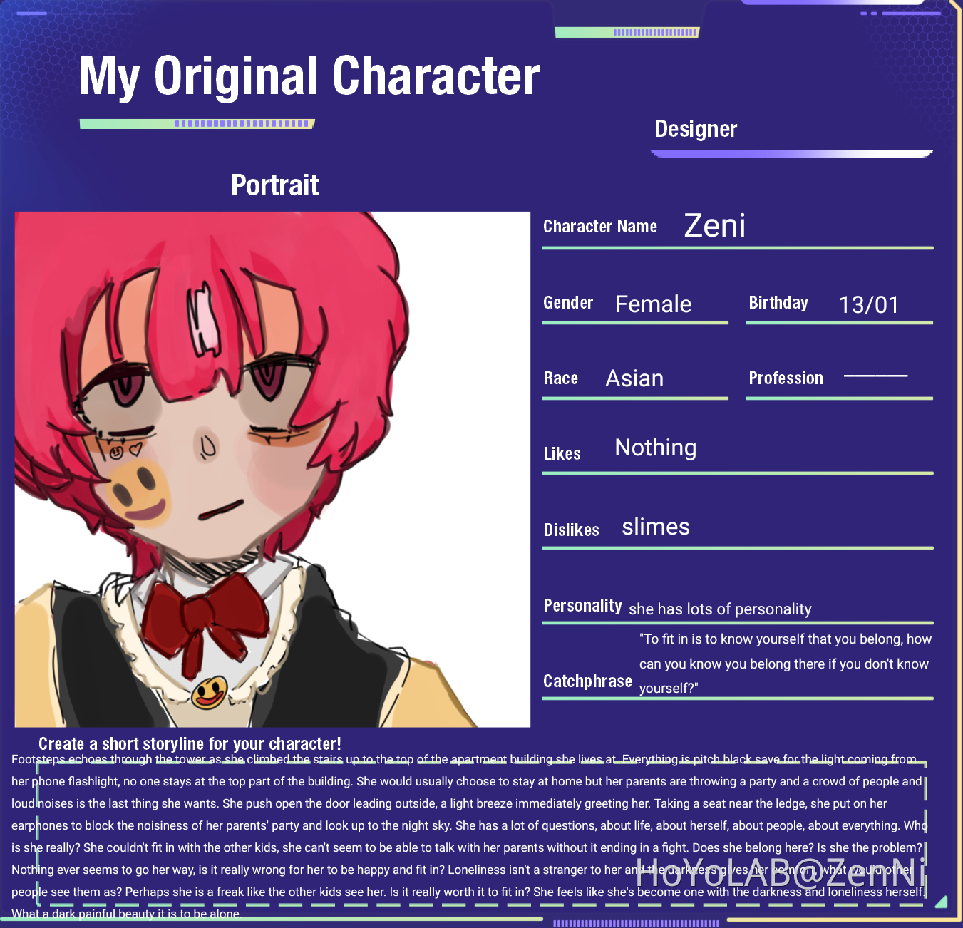 My original character Zeni! | HoYoLAB