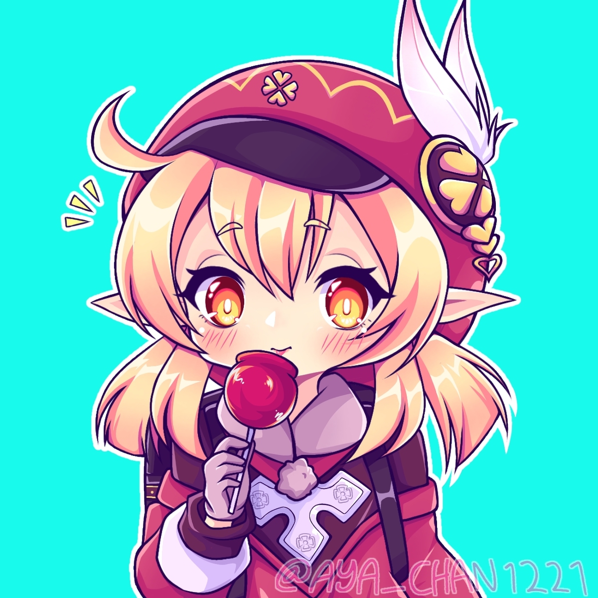 Klee with her Apple Candy Genshin Impact | HoYoLAB