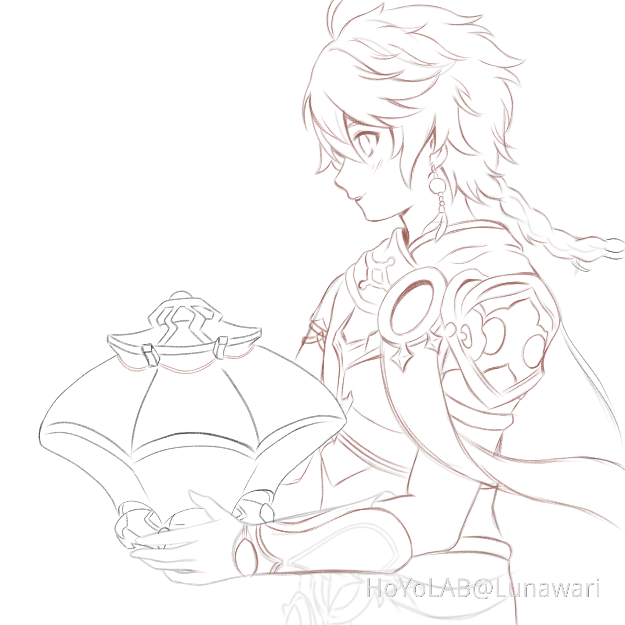 this is a sketch that I made of aether ️ ️ Genshin Impact | HoYoLAB