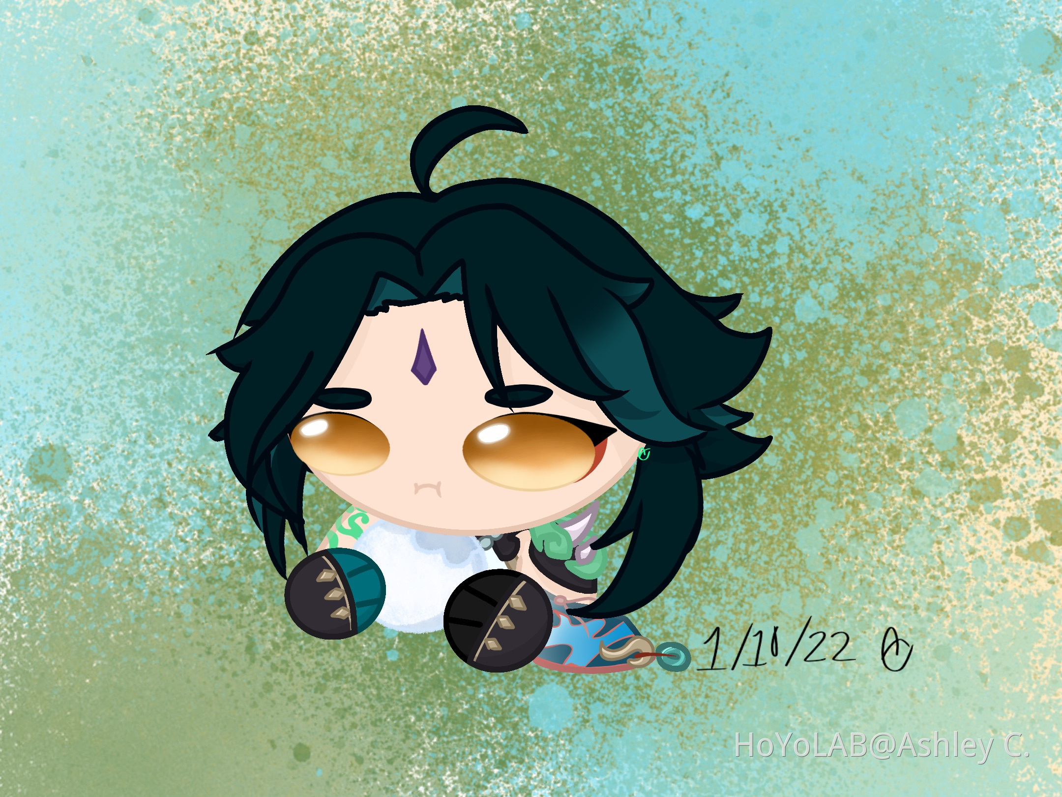 Chibi Xiao Fanart! 💚 Genshin Impact | HoYoLAB