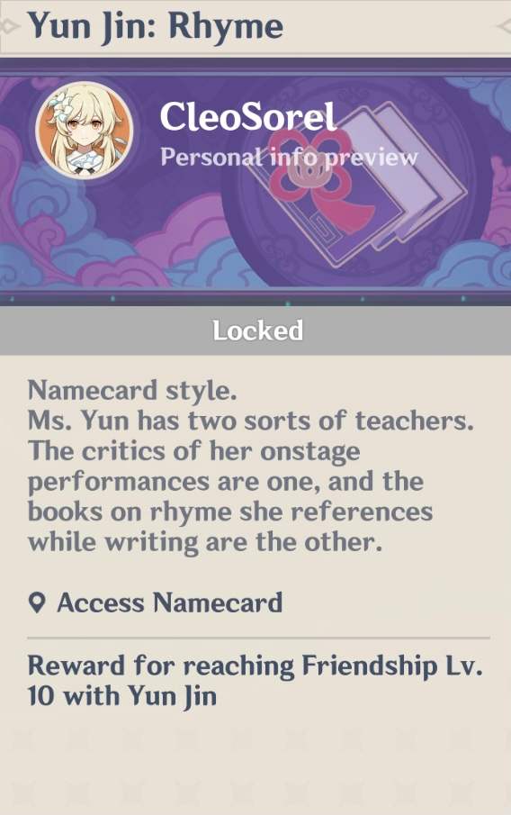 What are your first, current, and favorite name cards in Genshin Impact ...