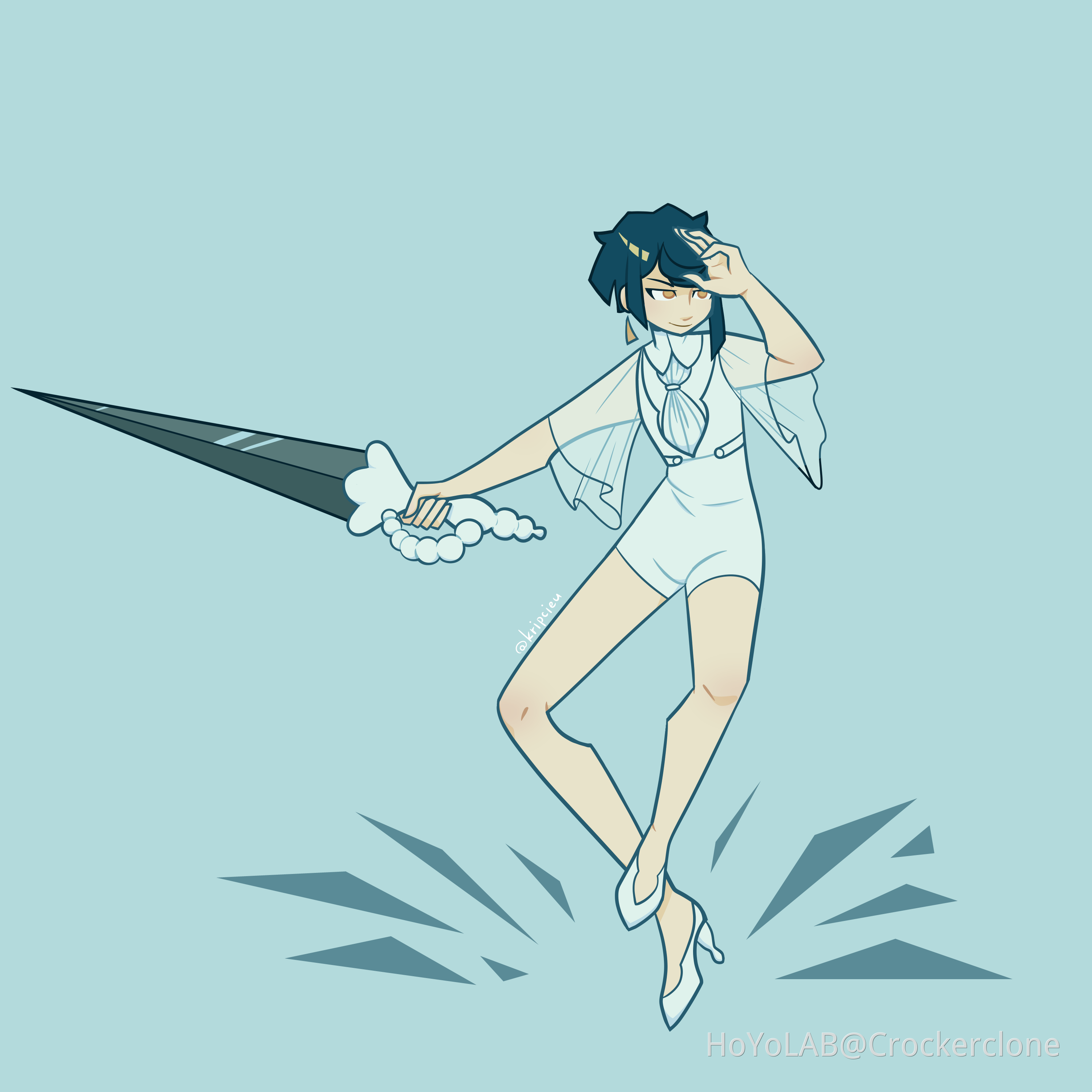 Xingqiu + moon Phos's(HnK) outfit Genshin Impact | HoYoLAB