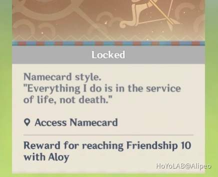 Just realised that they change Aloy namecard ndescription. Genshin ...