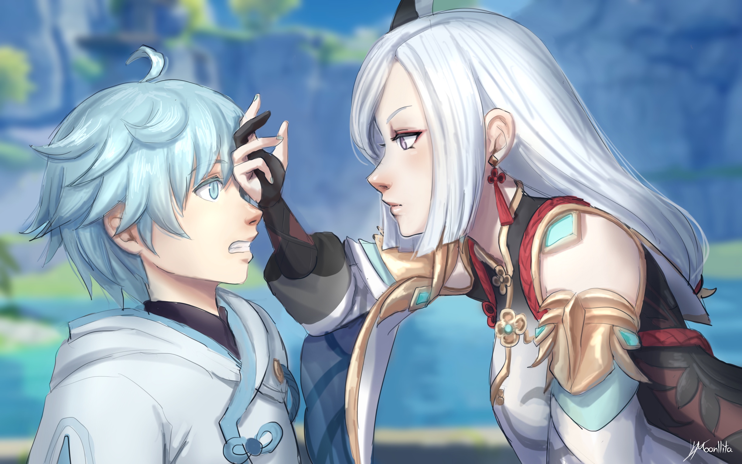 I redrew this scene from the Shenhe trailer Genshin Impact | HoYoLAB