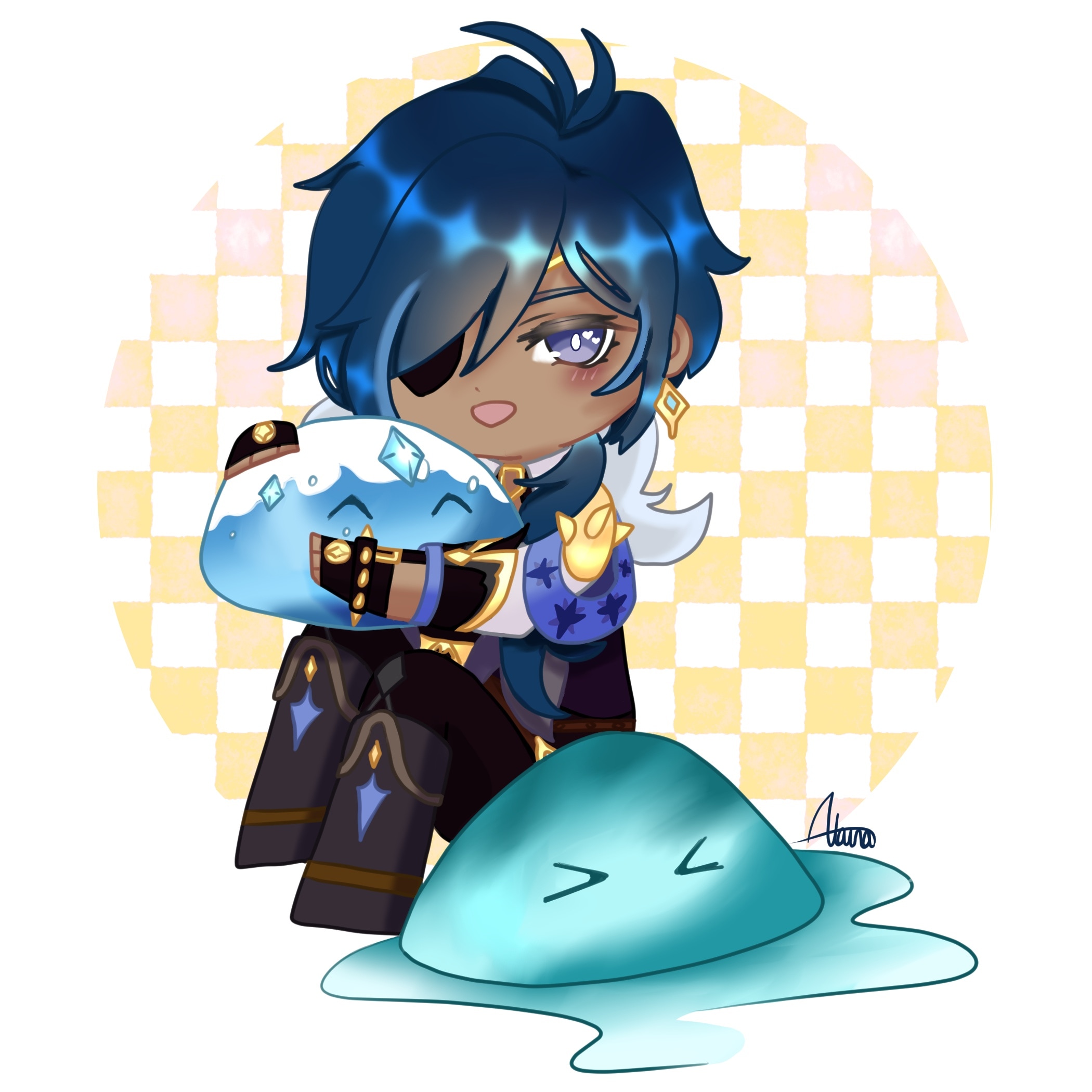 Chibi Kaeya with Slimes~! [Fanart] Genshin Impact | HoYoLAB