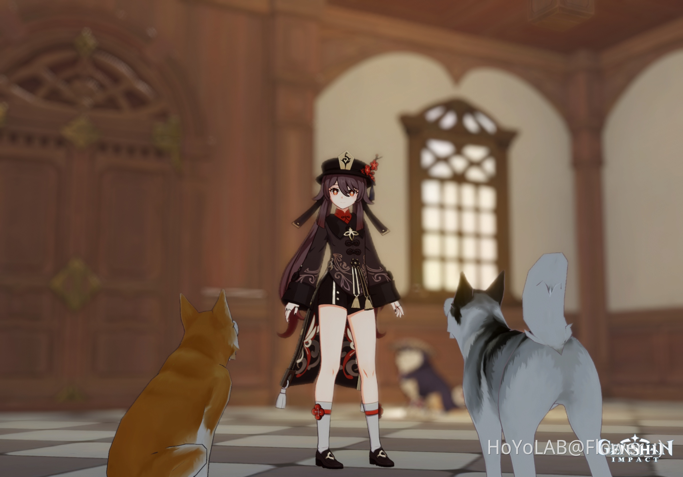 Hu Tao with dogs Genshin Impact | HoYoLAB