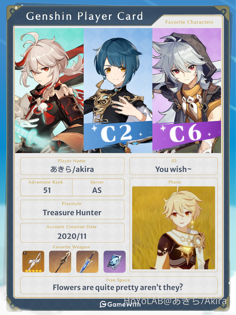 ~Genshin card~ Genshin Impact | HoYoLAB