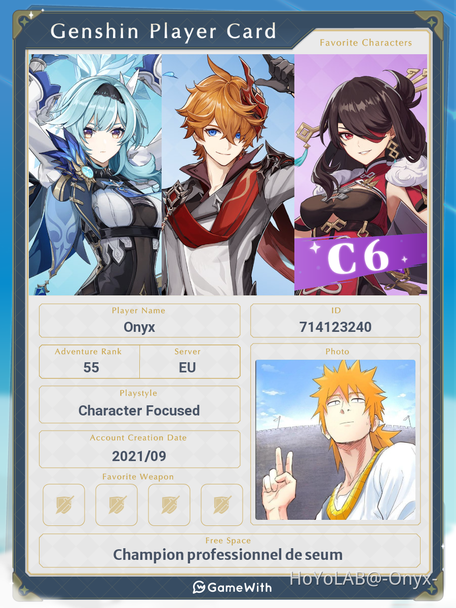 here's my genshin card Genshin Impact | HoYoLAB