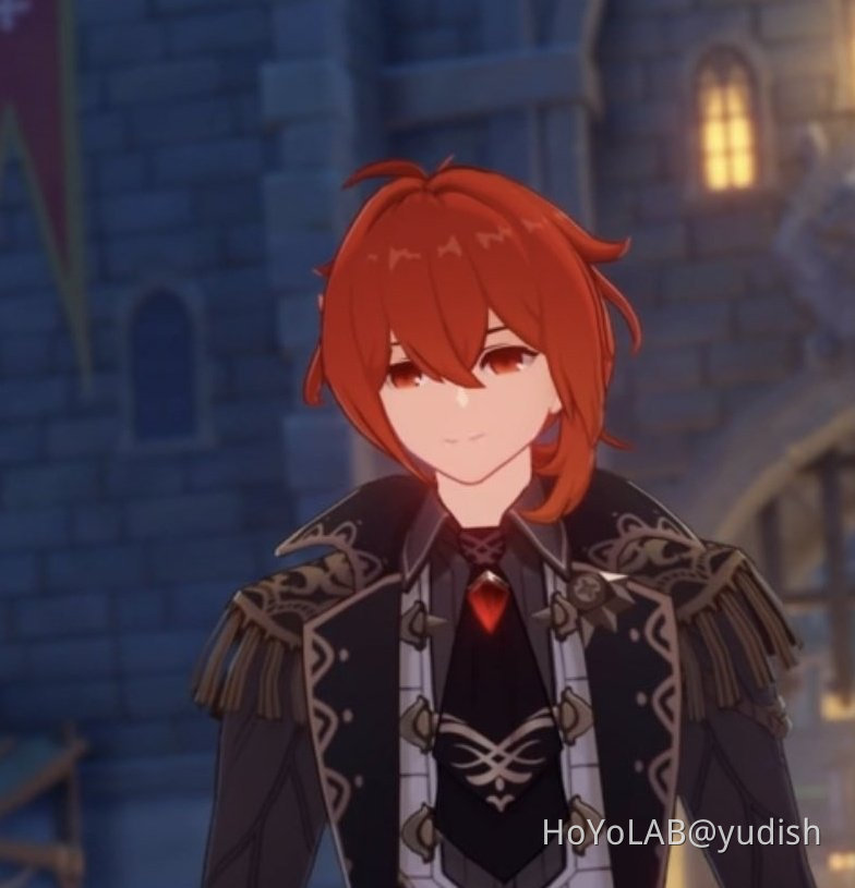 If Diluc ever smiles like this at you, know you're about to die ...