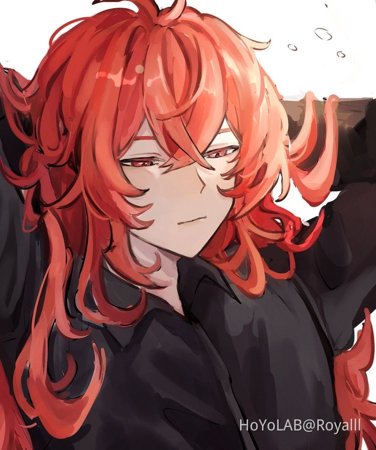 DILUC WITH HIS HAIR DOWNNN Genshin Impact | HoYoLAB