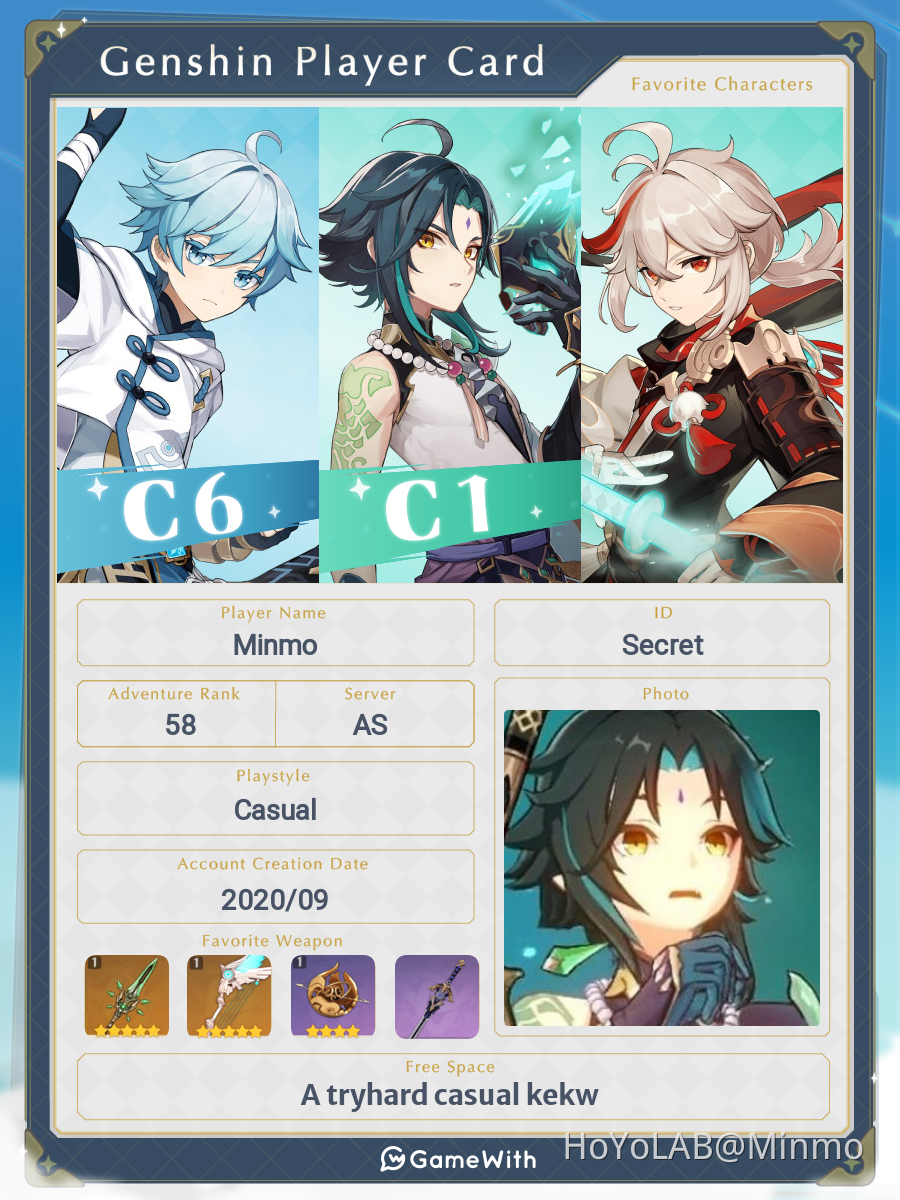 Genshin Player Card! Genshin Impact | HoYoLAB