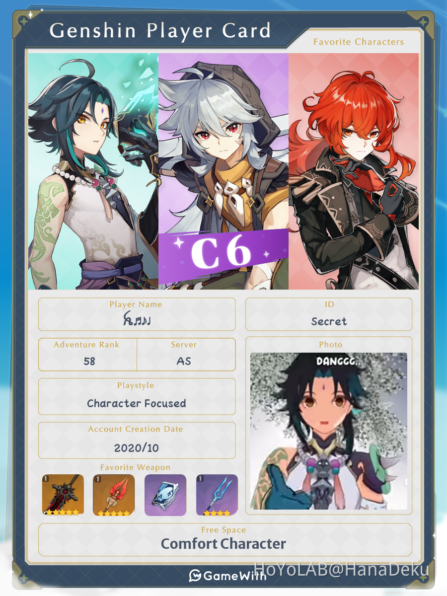 Genshin Player Card Genshin Impact | HoYoLAB