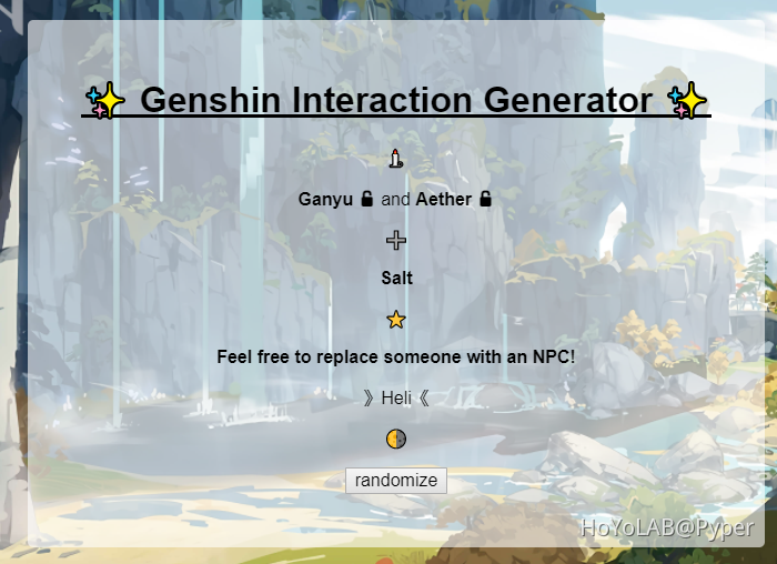 I made a Genshin Generator! Genshin Impact | HoYoLAB
