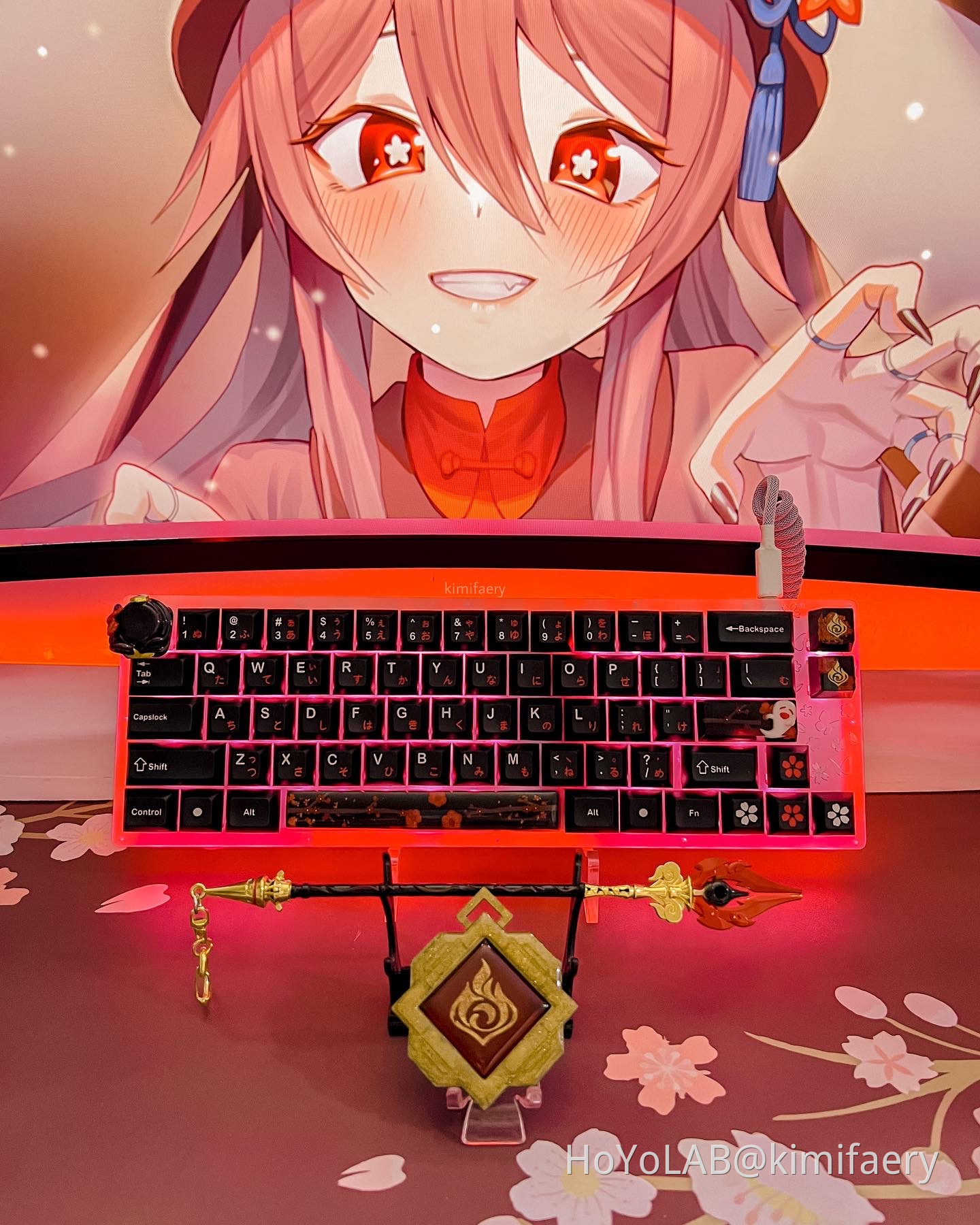 Hu Tao inspired mechanical keyboard 💮🎴 | Genshin Impact | HoYoLAB