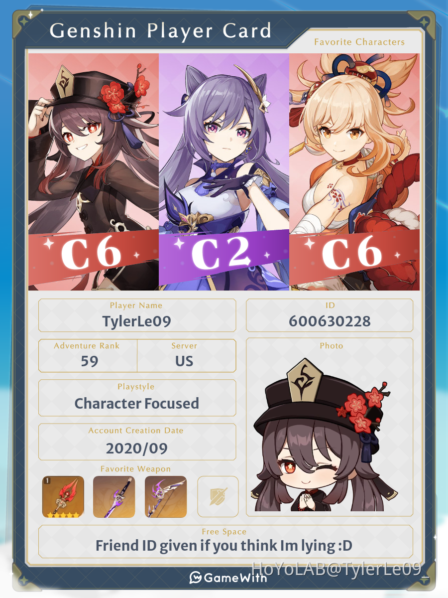 Genshin Impact Player Card Genshin Impact | HoYoLAB