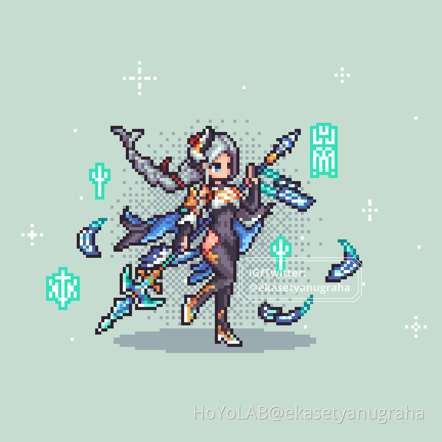 Shenhe Pixel Art Genshin Impact | HoYoLAB