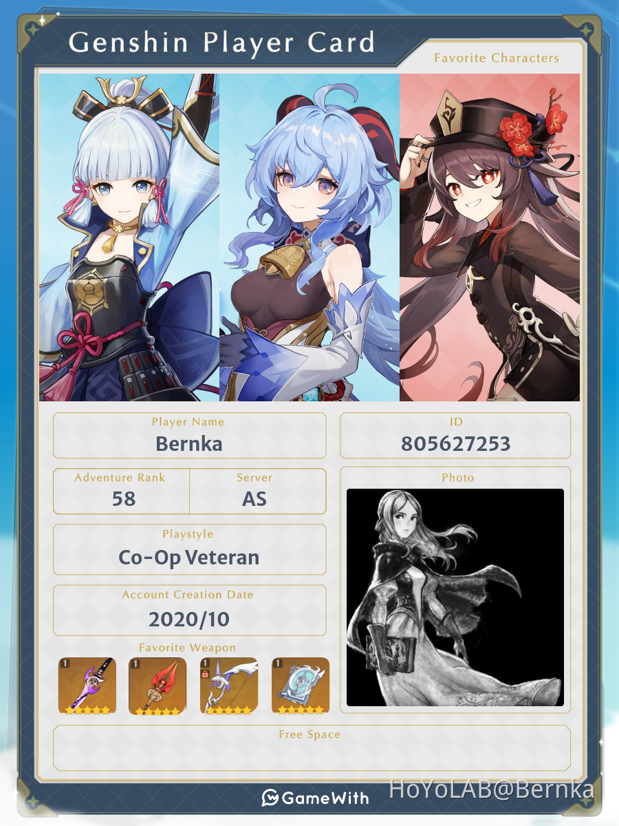 Genshin Card Genshin Impact | HoYoLAB