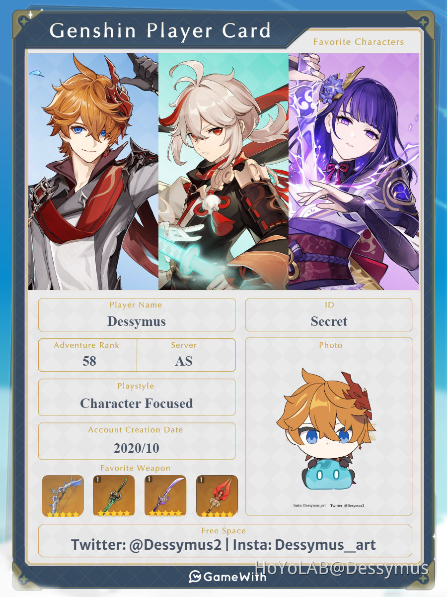 My Geshin Player Card XD Genshin Impact | HoYoLAB