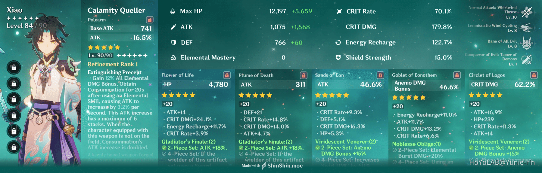 Calamity Queller Xiao showcase Genshin Impact | HoYoLAB