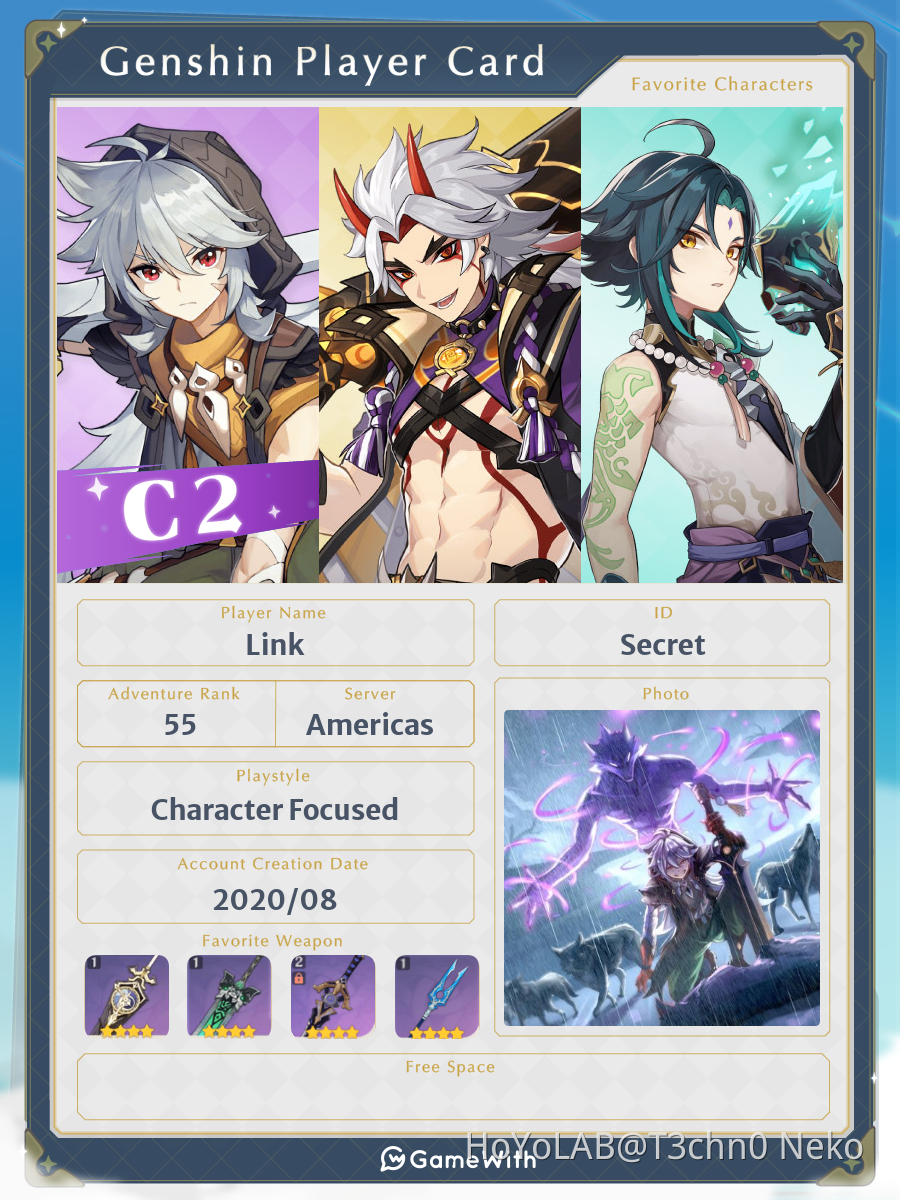 Genshin Player Card Genshin Impact | HoYoLAB