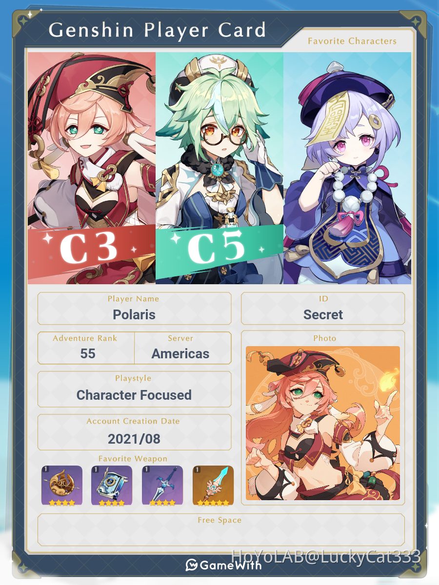 Genshin Impact Player Card Genshin Impact | HoYoLAB