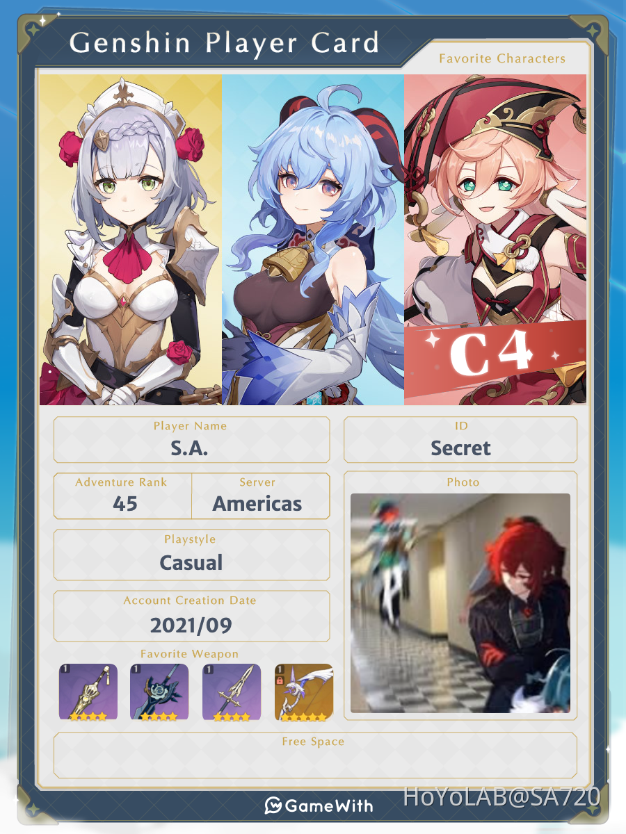Genshin game card Genshin Impact | HoYoLAB