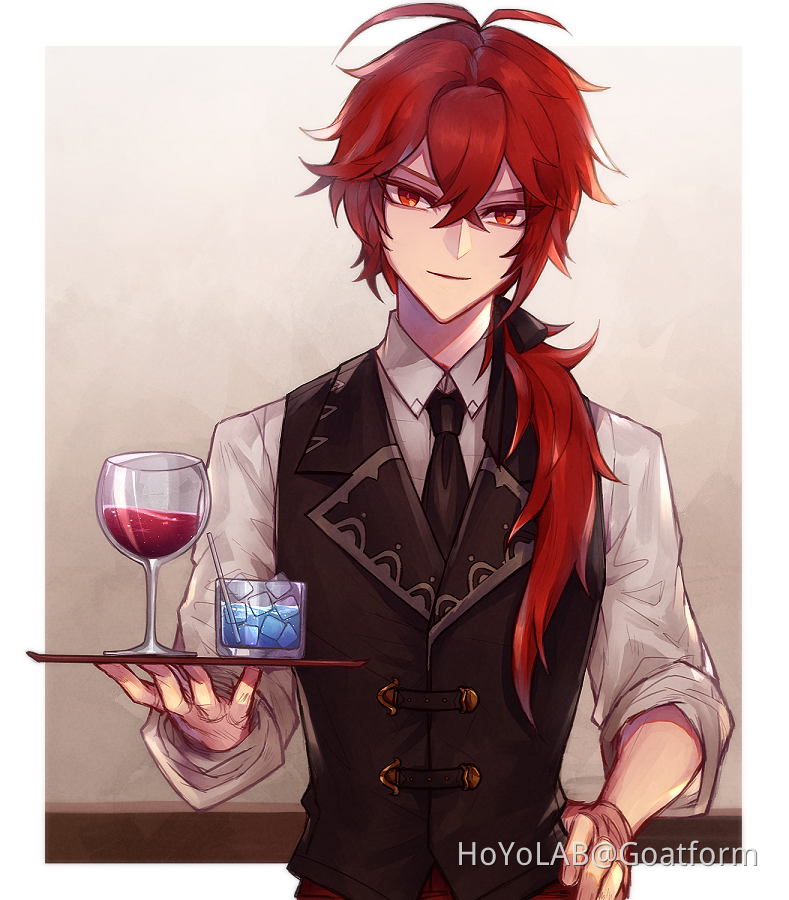 Diluc (waiter ver.) Genshin Impact | HoYoLAB