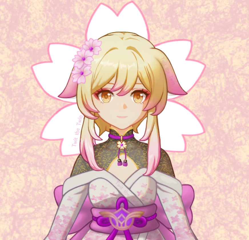 Inazuma Lumine outfit [Fan made edit]: Sakura Kitsune Genshin Impact ...