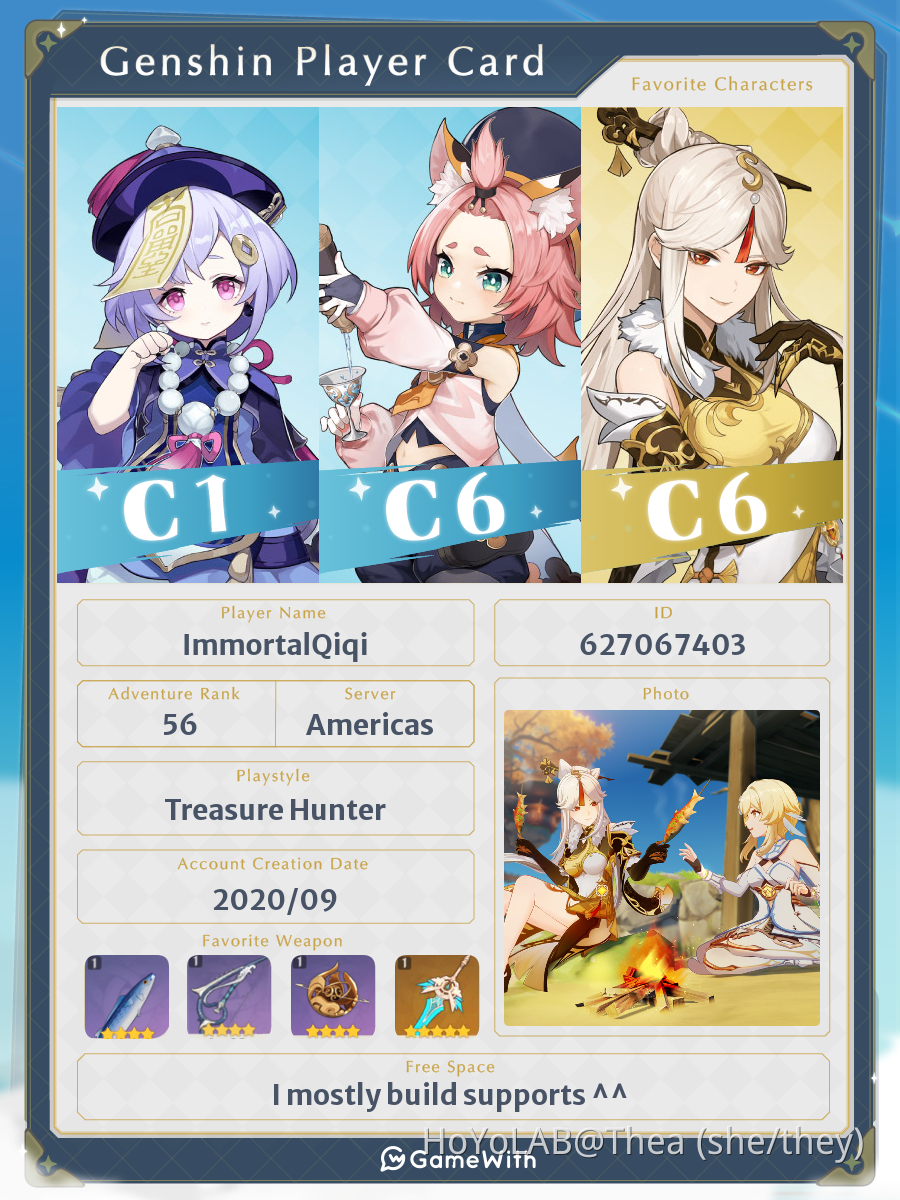 Genshin Player Card Genshin Impact | HoYoLAB